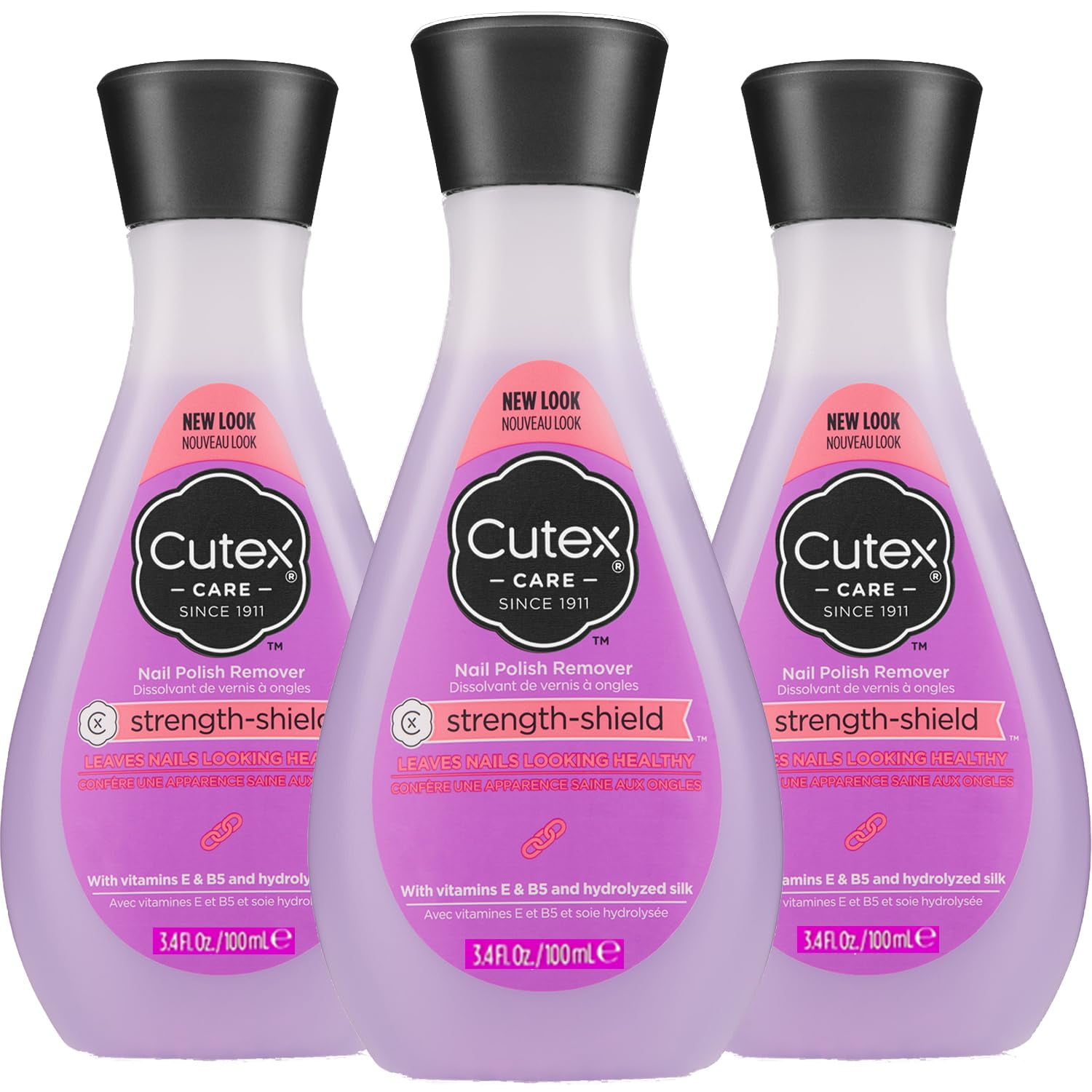 Cutex Nail Polish Remover Strength-Shield, 3 Pack Acetone Nail Polish ...