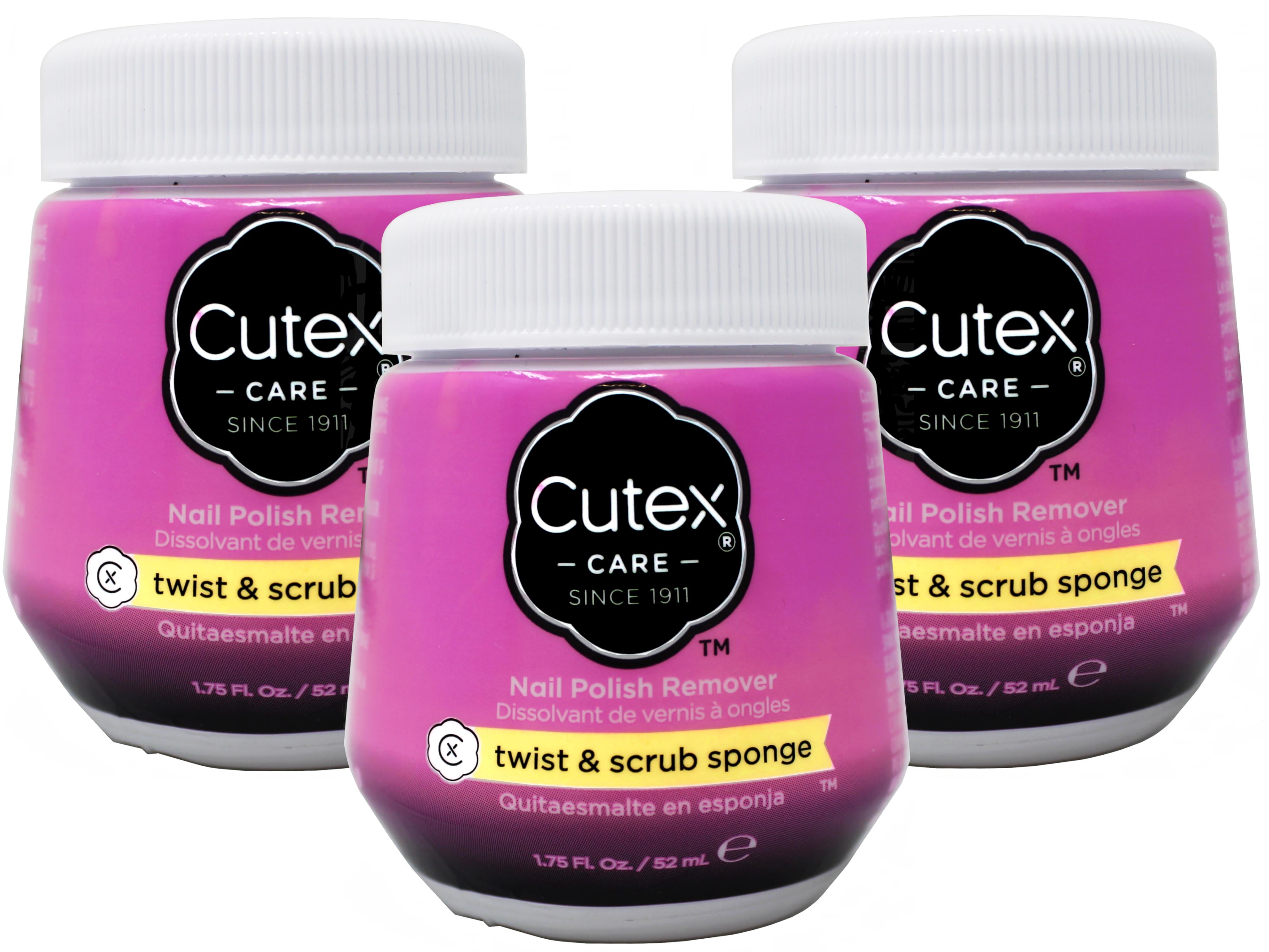 Cutex Nail Polish Remover, Twist & Scrub Sponge, 1.75 Oz, Pack of 3 ...