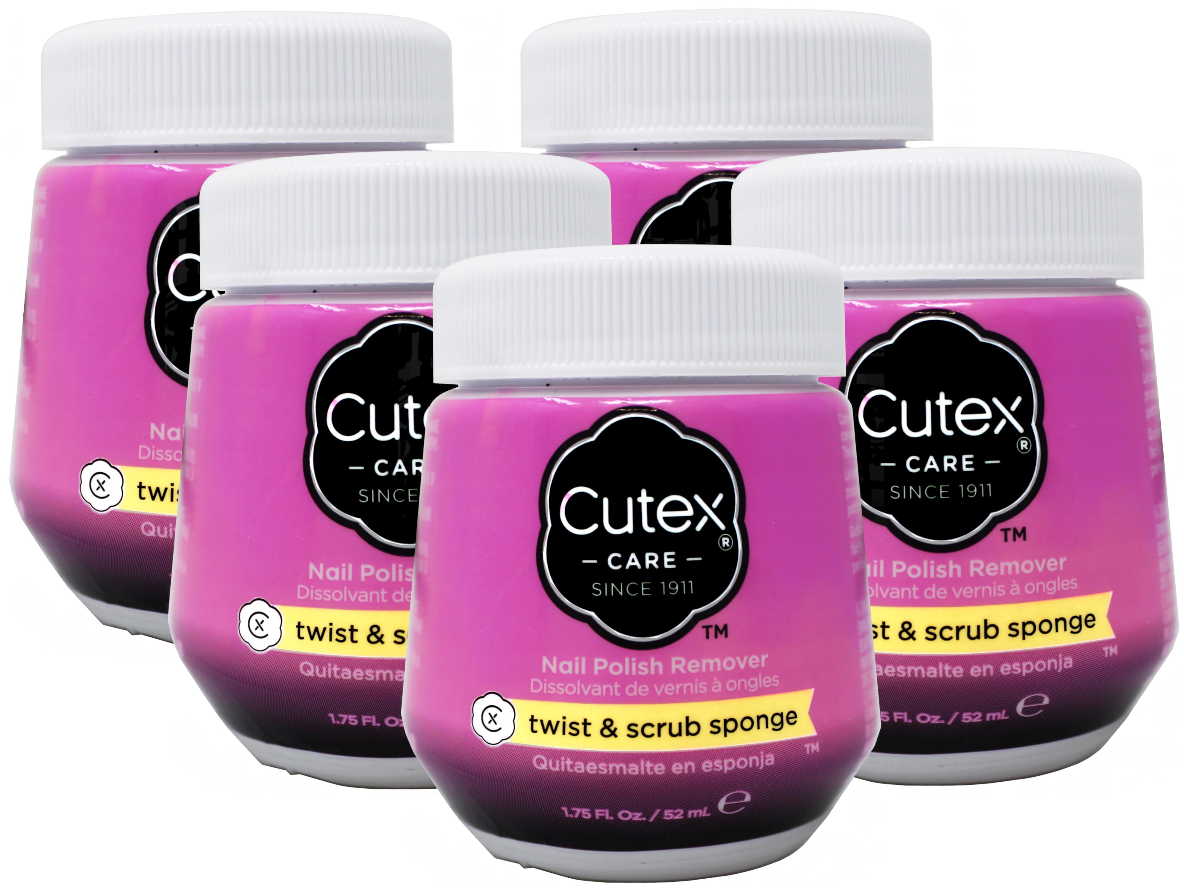 Cutex Nail Polish Remover Twist & Scrub Sponge, 1.75 Oz. - Pack of 5 ...