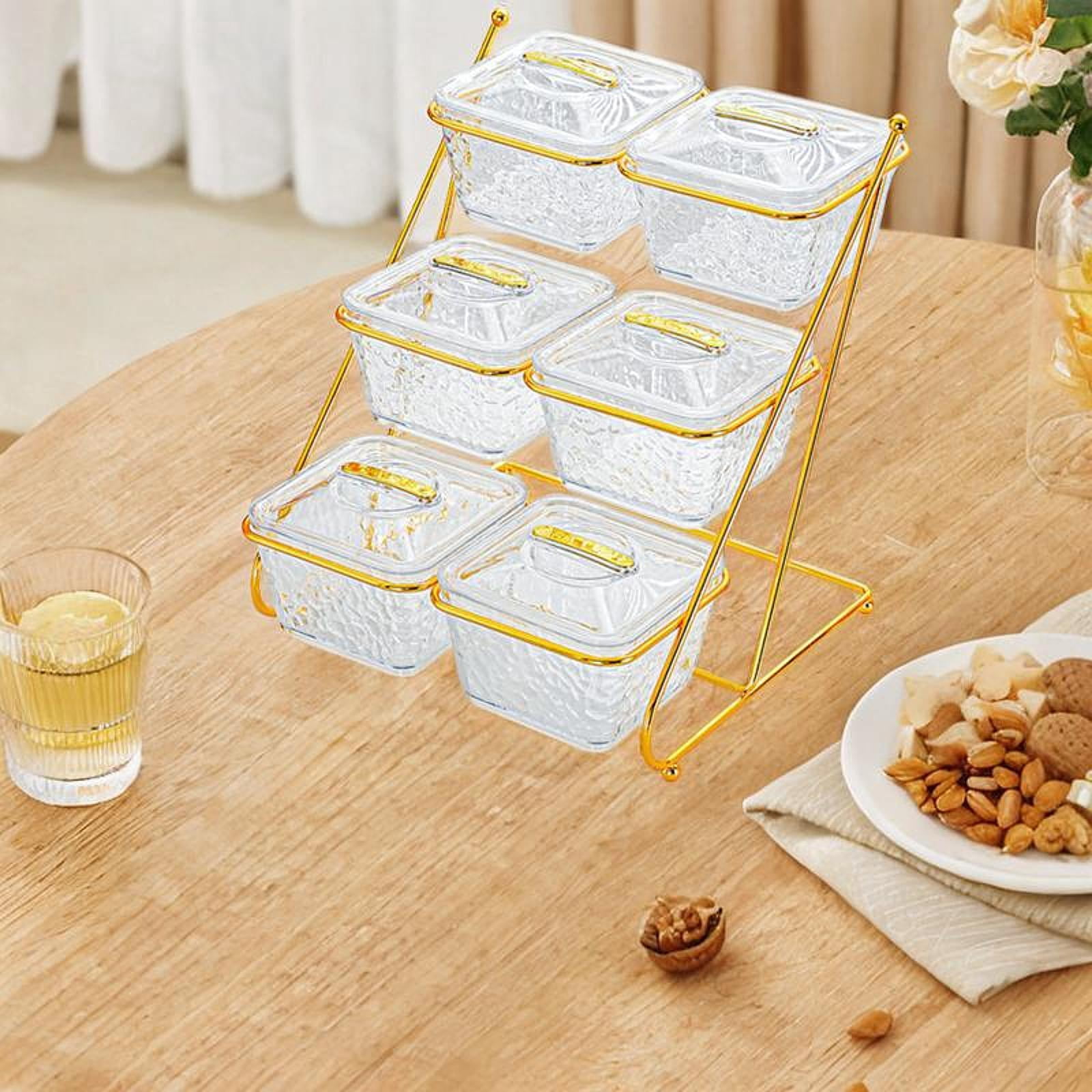 CUTICATE 6 Grids Divided Snack Serving Bowl Tray Candy Nuts Dish with ...