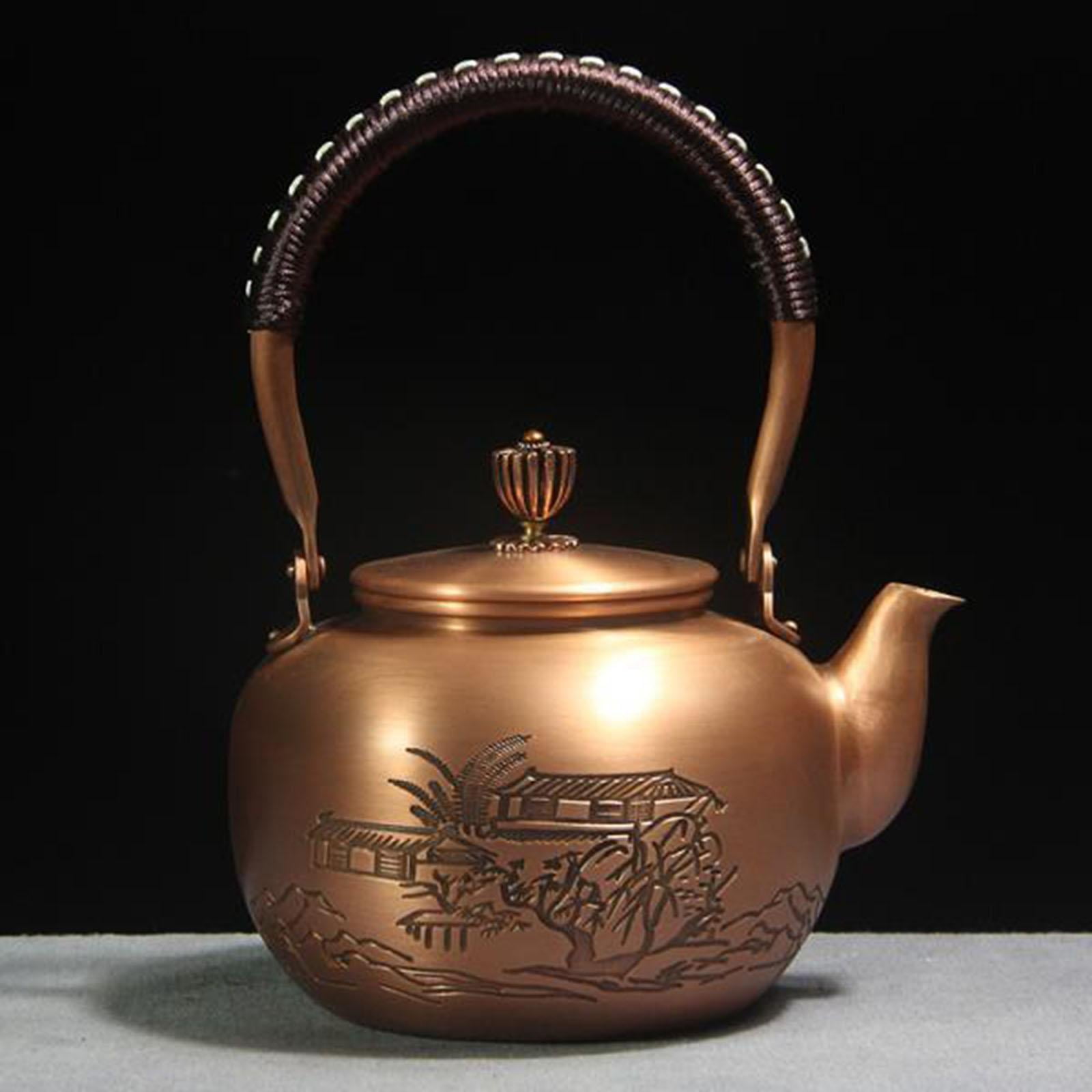 Cuticate Copper Teapot Anti Scalding Handle Hot Water Kettle for Tea ...