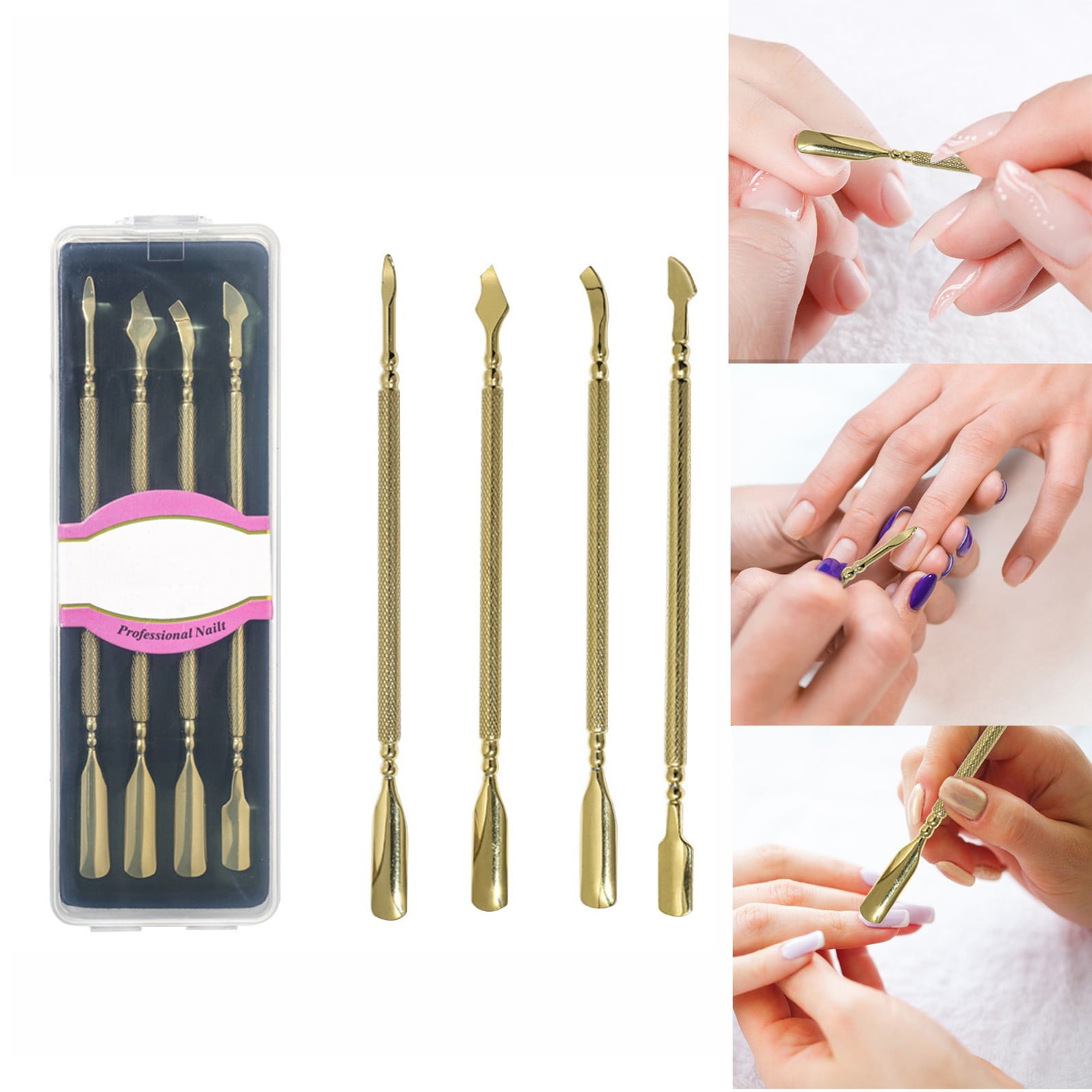 Cuticle Booster Nail Polish Remover Nail Color Titanium Gold Stainless ...