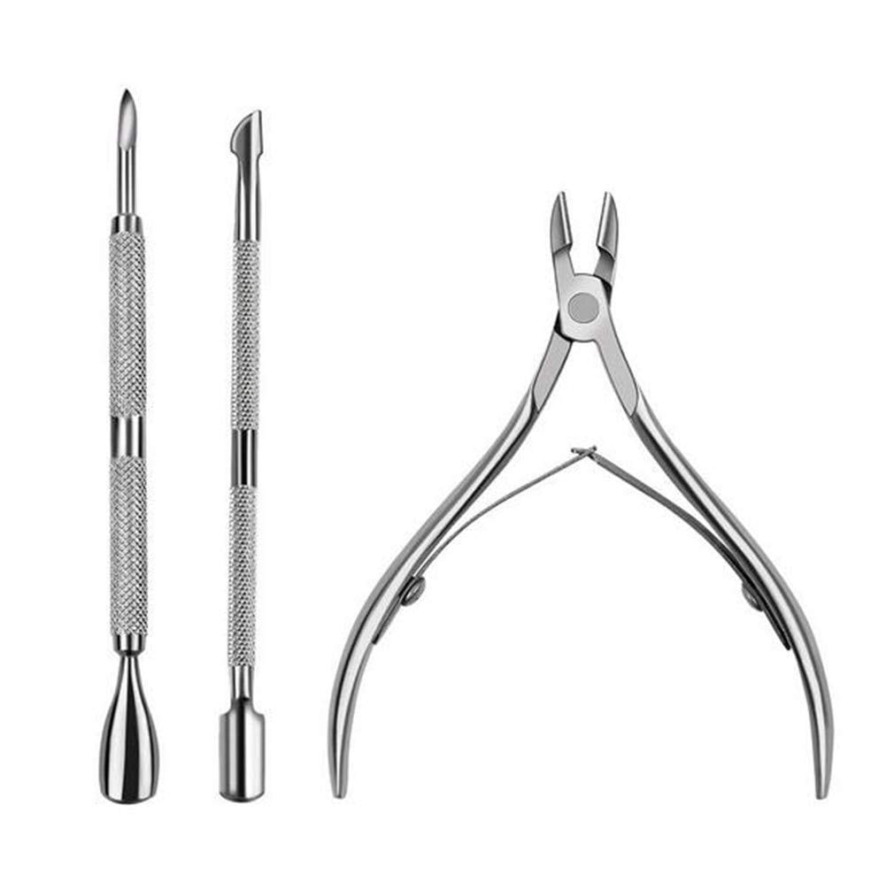 Cuticle Nipper and Pusher Kit Cuticle Pusher Set Professional Stainless ...