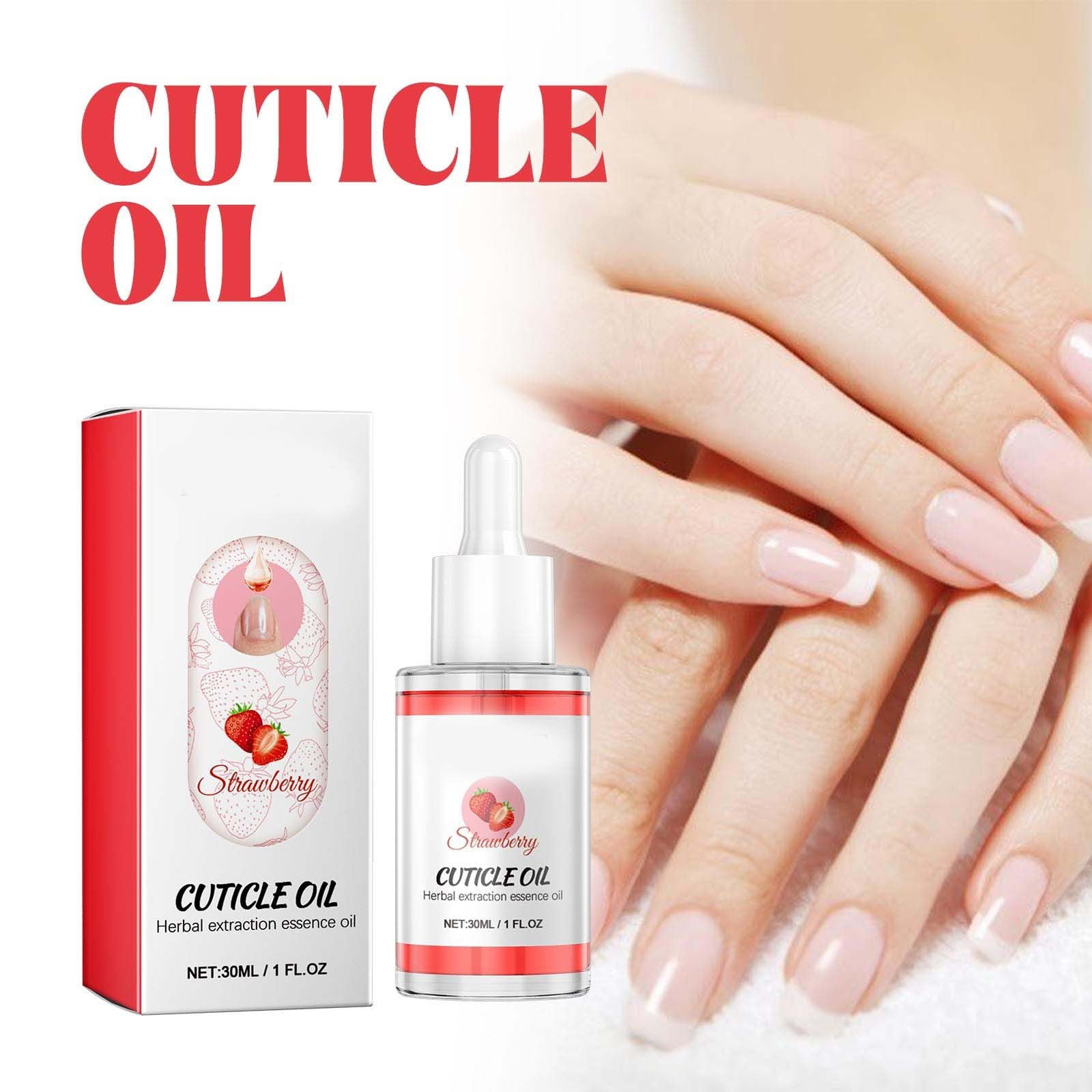Cuticle Oil 30ml, Strawberry Scented Nail Care Oil with Vitamin E ...