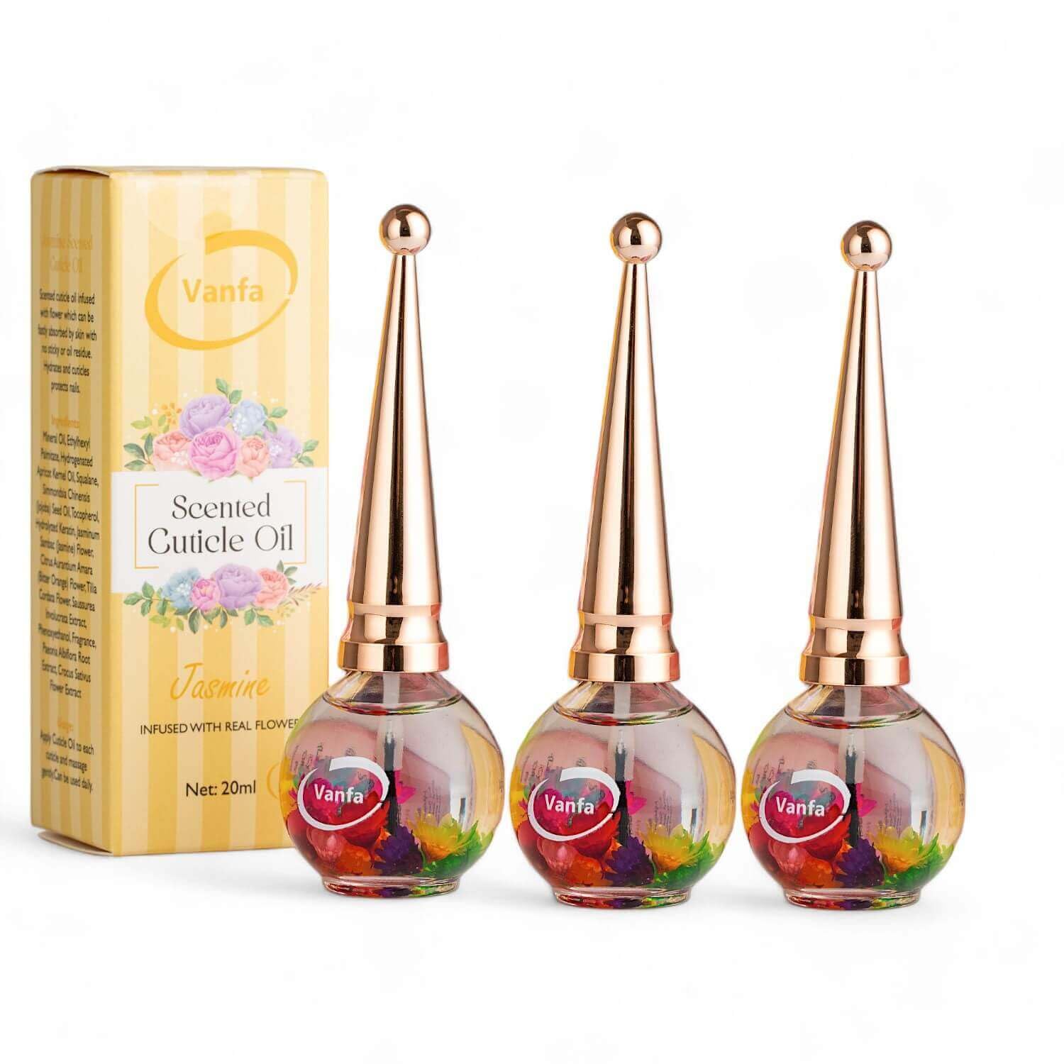 Cuticle Oil Infused With Real Flower 0.42 Fl oz (Scent: Jamine, Pack of ...