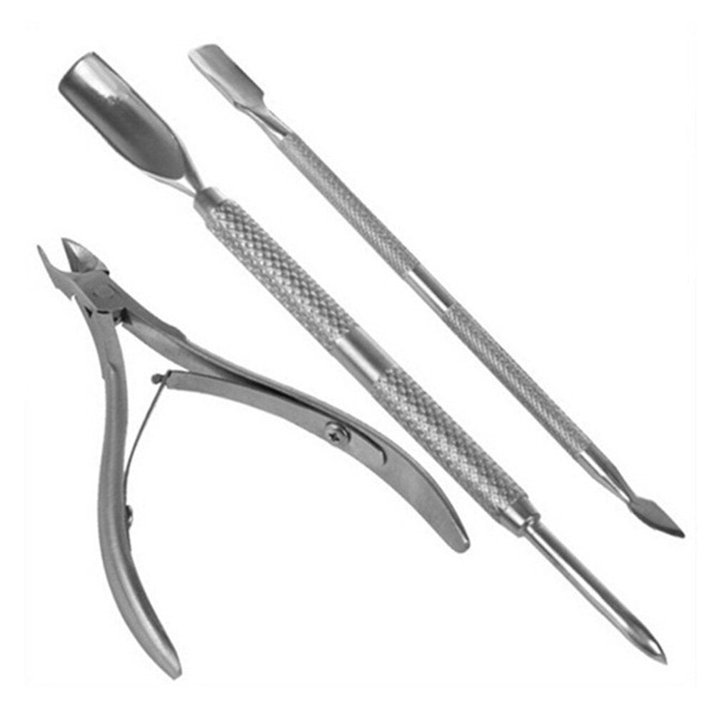 Cuticle Pusher Cutter Stainless Steel Cuticle Remover Manicure Pedicure ...