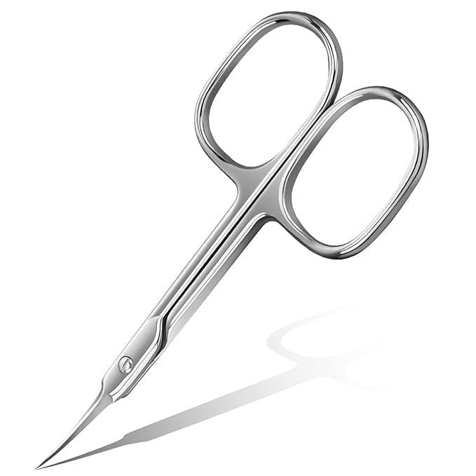 Cuticle Scissors Extra Fine Curved Blade Professional Manicure Scissors ...