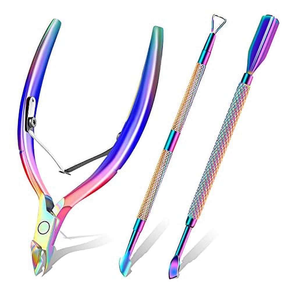 Cuticle Trimmer with Cuticle Pusher and Scissors, Cuticle Remover ...