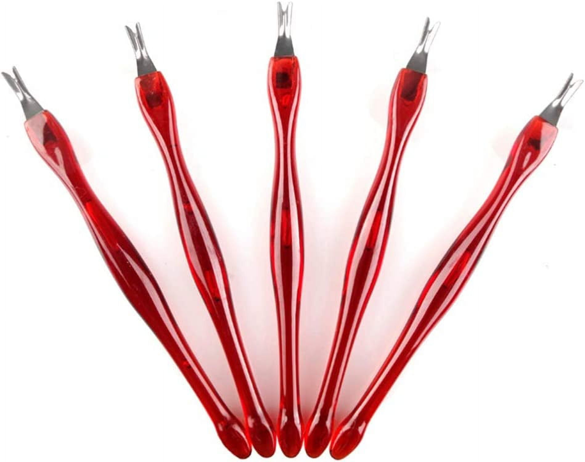 Cuticle Trimmer Remover Pusher Dead Skin Callus Removal Fork 10pcs(Red ...