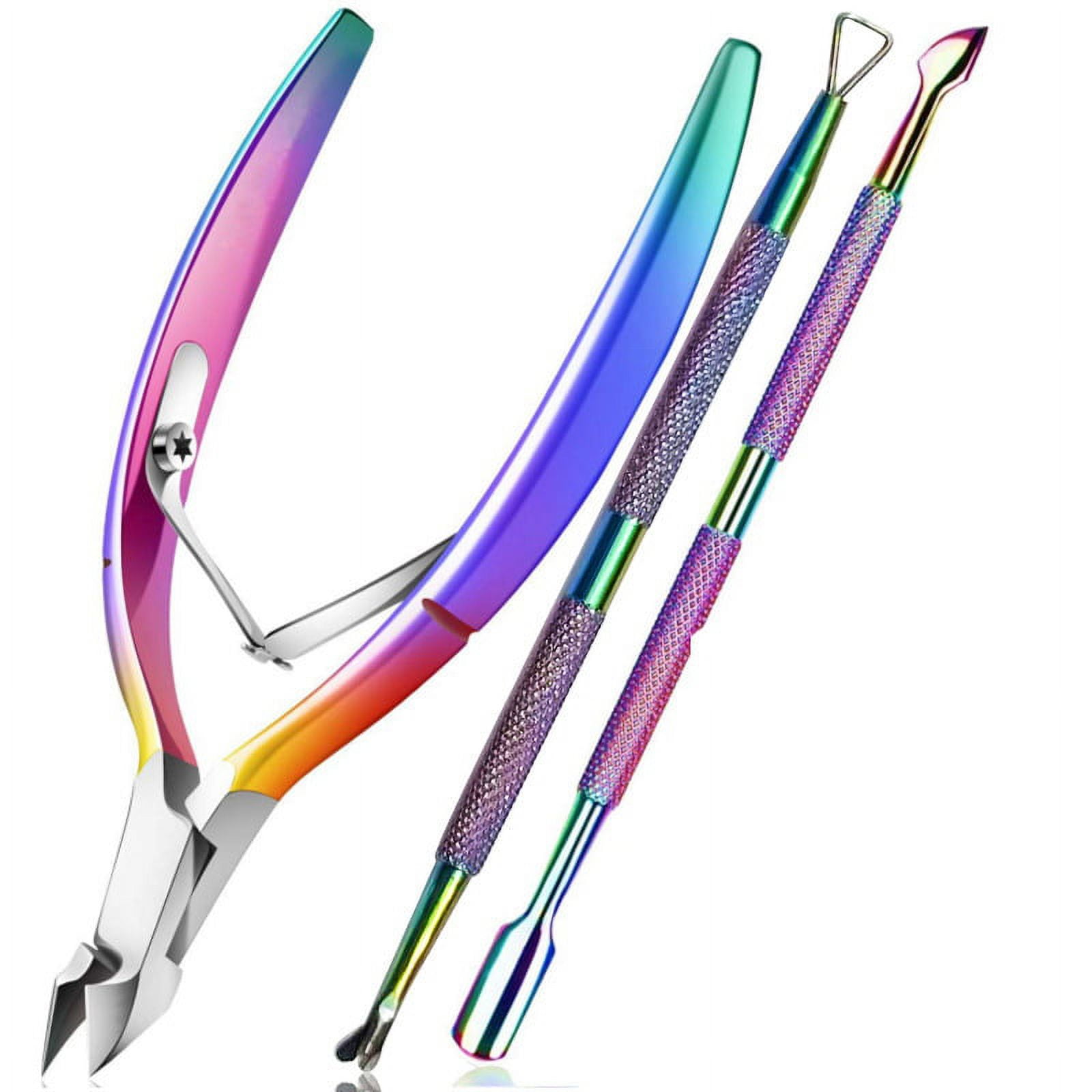 Cuticle Trimmer and Cuticle Pusher Set - Professional Manicure and ...