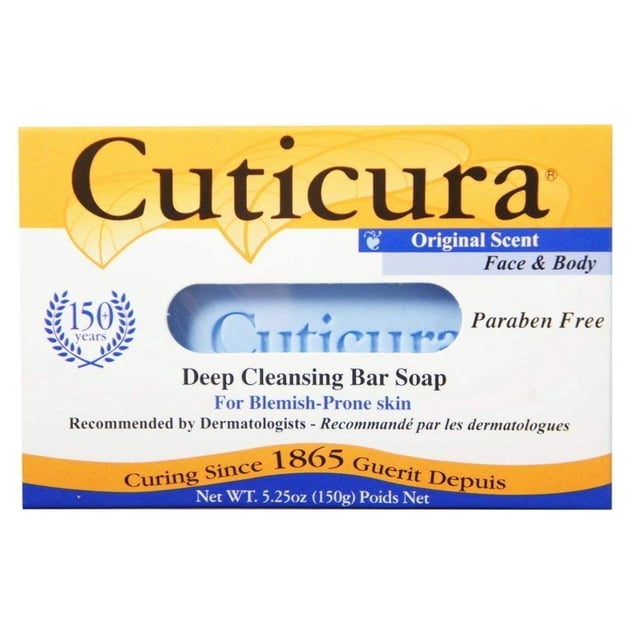 Cuticura Deep Cleansing Face Treatment Bar Soap for Blemish/Acne-Prone ...