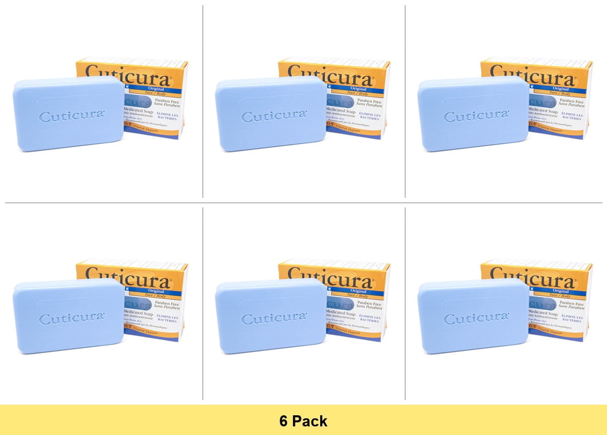 Cuticura Medicated Anti-Bacterial Bar Soap, Original Formula - 3 oz - 6 ...