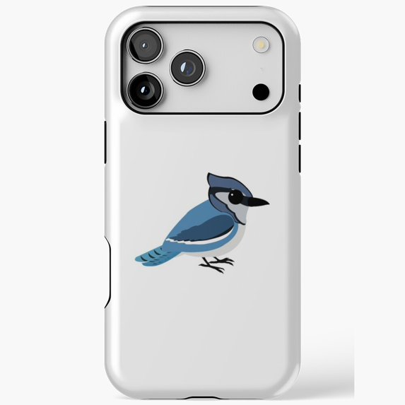 Cutie Blue Jay Bird Nature Wildlife Illustration Art iPhone Case 17 ...