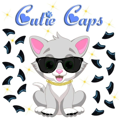 Cutie Caps 40 Pack Midnight Black Soft Nail Defense Guard For Cat Paws ...