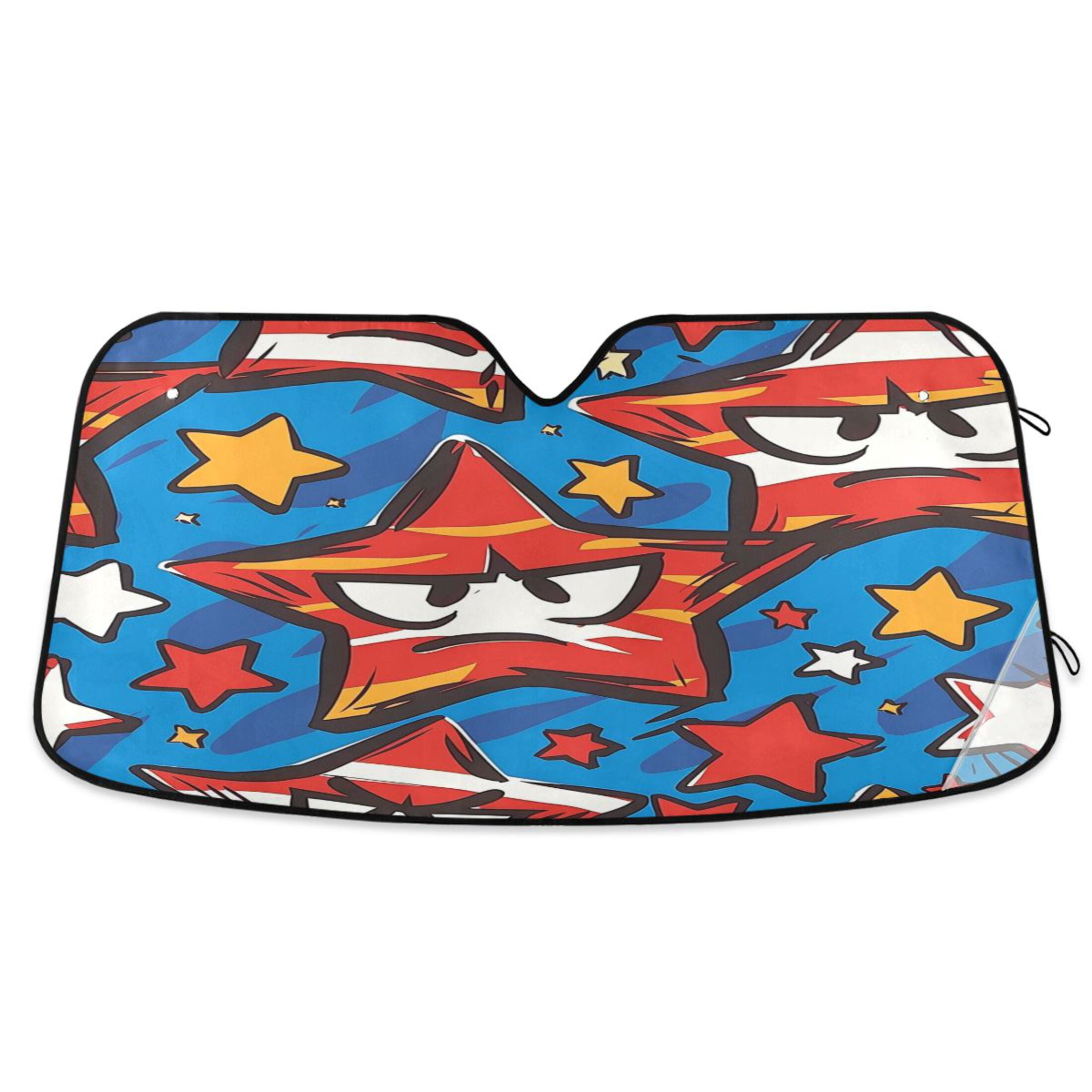 Cutie Funny Star Faces Windshield Sun Shade Automobile Visor Accordion ...