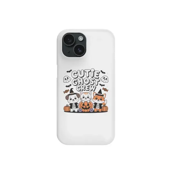 Cutie Ghost Crew Halloween Spooky Phone Case for iPhone 16 15 14 13 12 ...