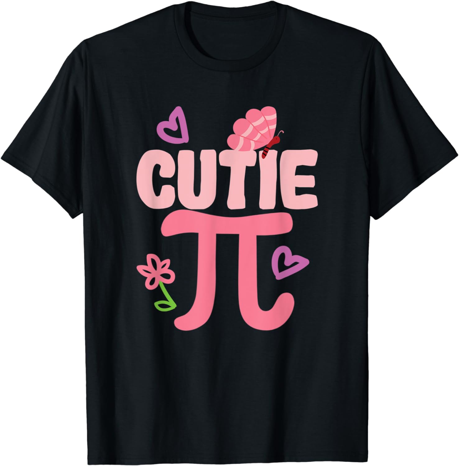 Cutie Pi Day Funny Cute Nerd Geek Pretty Math Butterfly T-Shirt ...