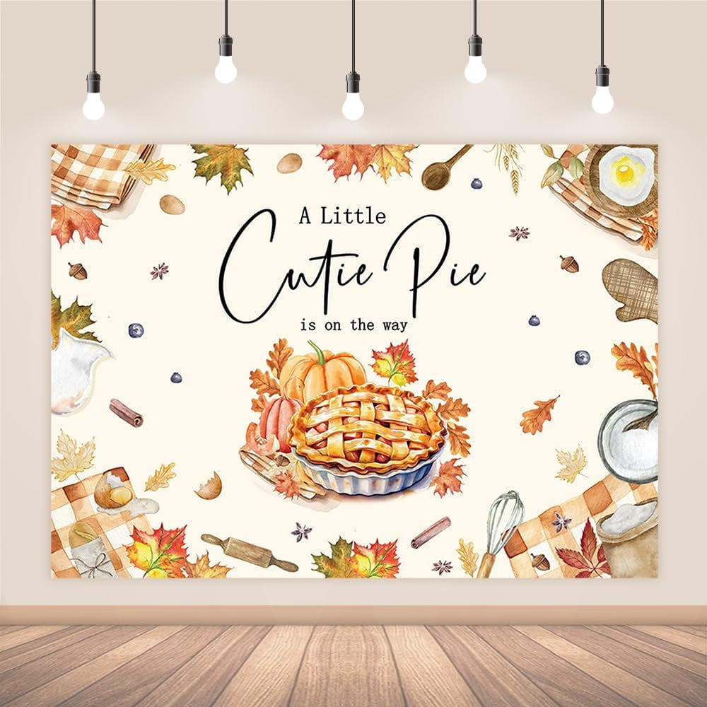 Cutie Pie Baby Shower Backdrop for Boys and Girls A Little Cutie Pie is ...