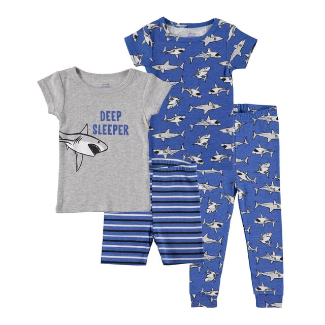 Cutie Pie Dreamers Baby Boy & Toddler Boy 4 PC Tight Fit Cotton Sleepwear Pajamas, Sizes 12 ...