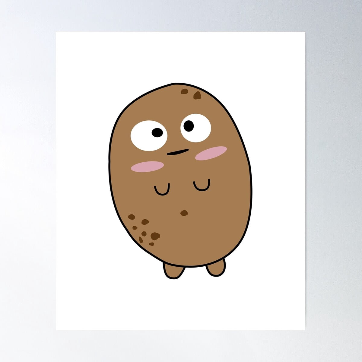 Cutie Potato Blushing With Squinting Eyes Poster Wall Art, Modern Wall ...