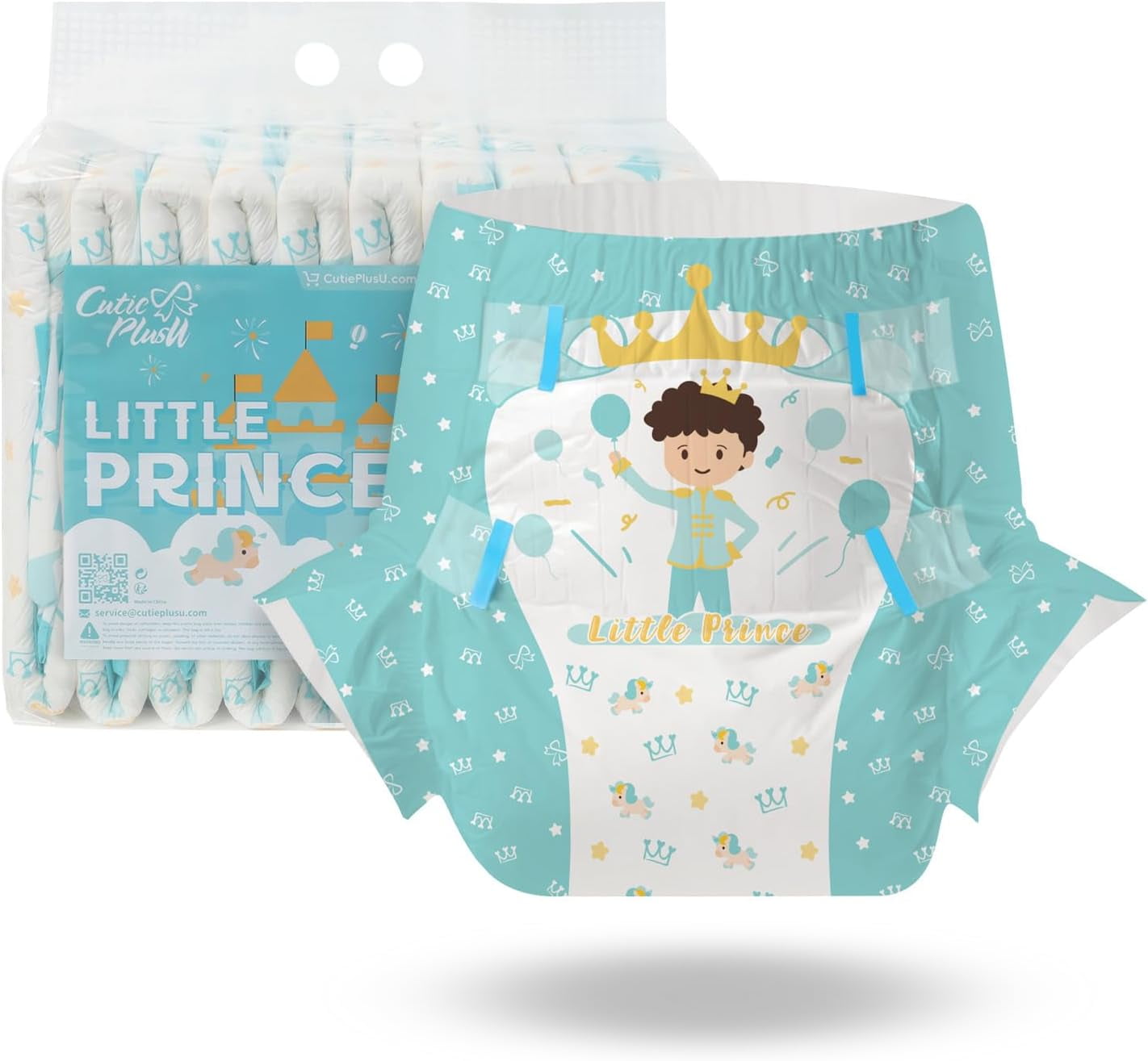 CutiePlusU Adult Diapers 10 Pieces, Disposable Incontinence Briefs with ...