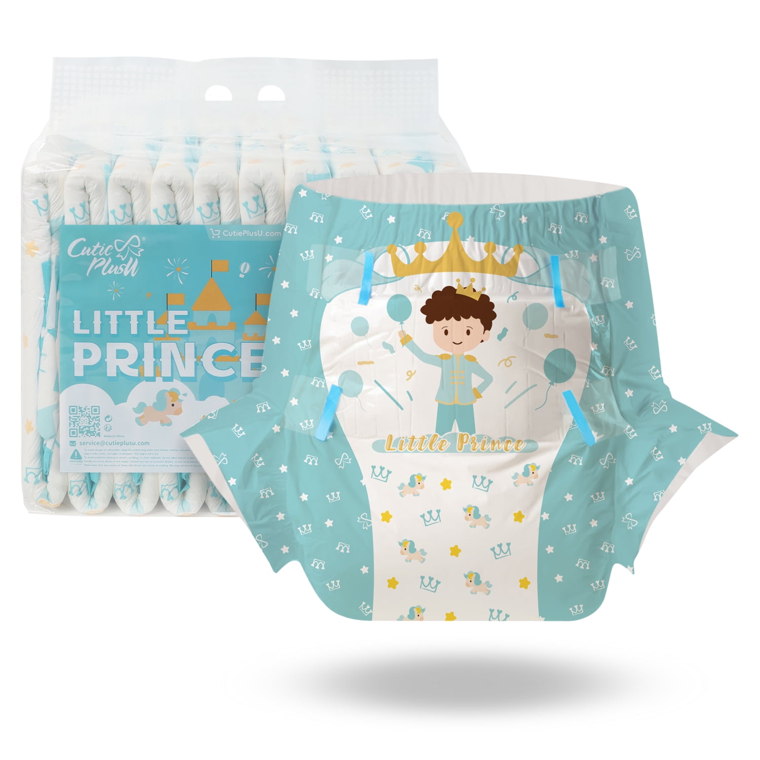 CutiePlusU Adult Diapers 10 Pieces, Disposable Incontinence Briefs with ...