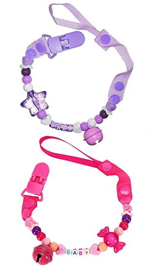 CutiePlusU Adult Pacifier Clip Teething Beads Pacifier Clip Stylish ...