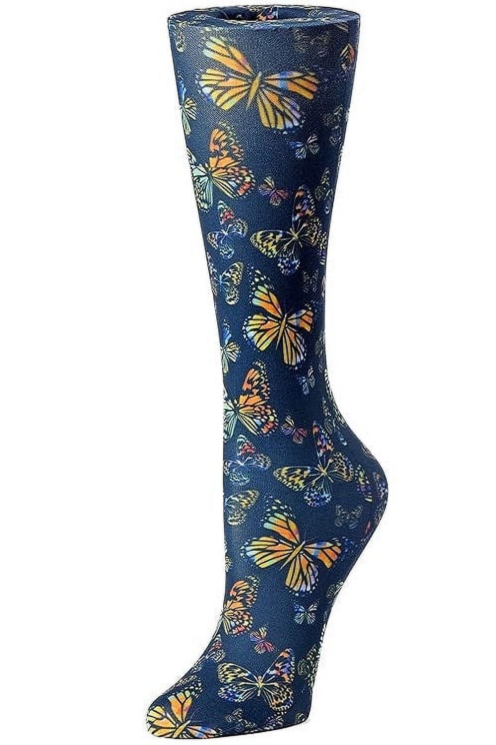 Cutieful Compression Socks Animal Prints Color: Black Butterflies, Size ...