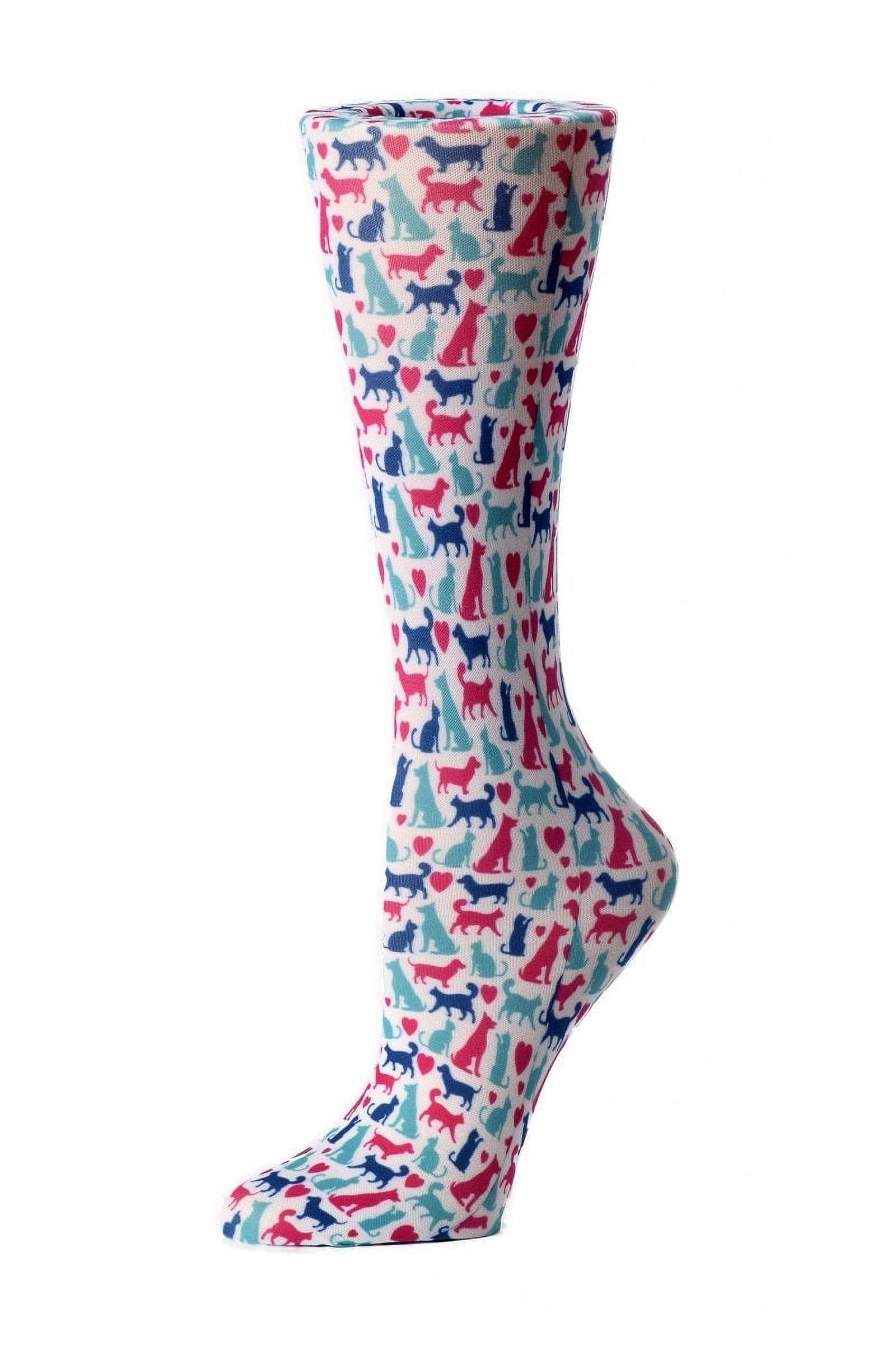 Cutieful Compression Socks Animal Prints Wide Calf Color: Bright Cats ...