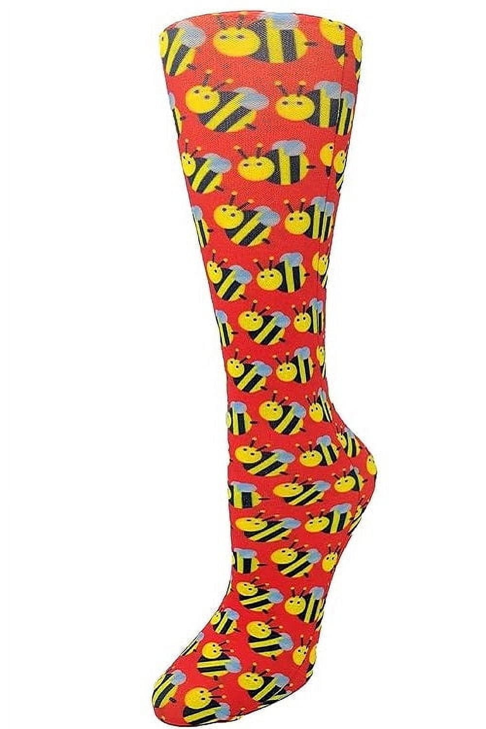 Cutieful Compression Socks Animal Prints Wide Calf Color: Busy Bee ...