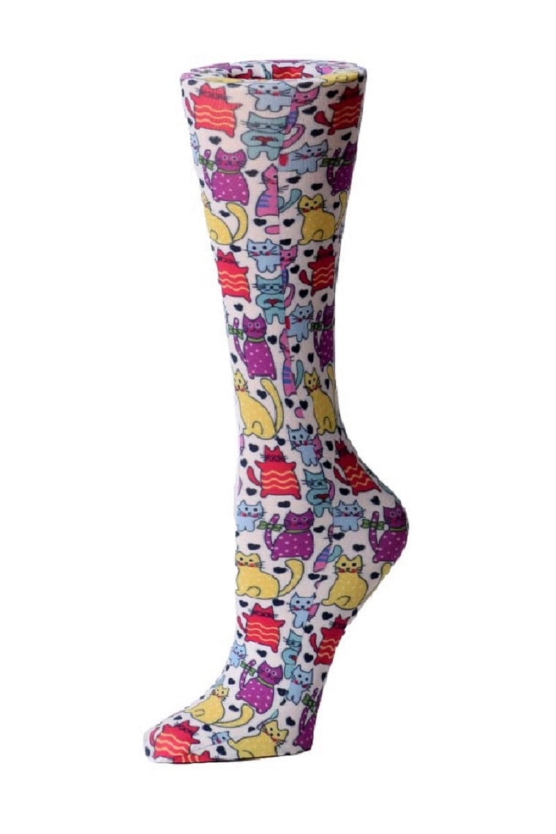 Cutieful Compression Socks Animal Prints Wide Calf Color: Felines, Size ...