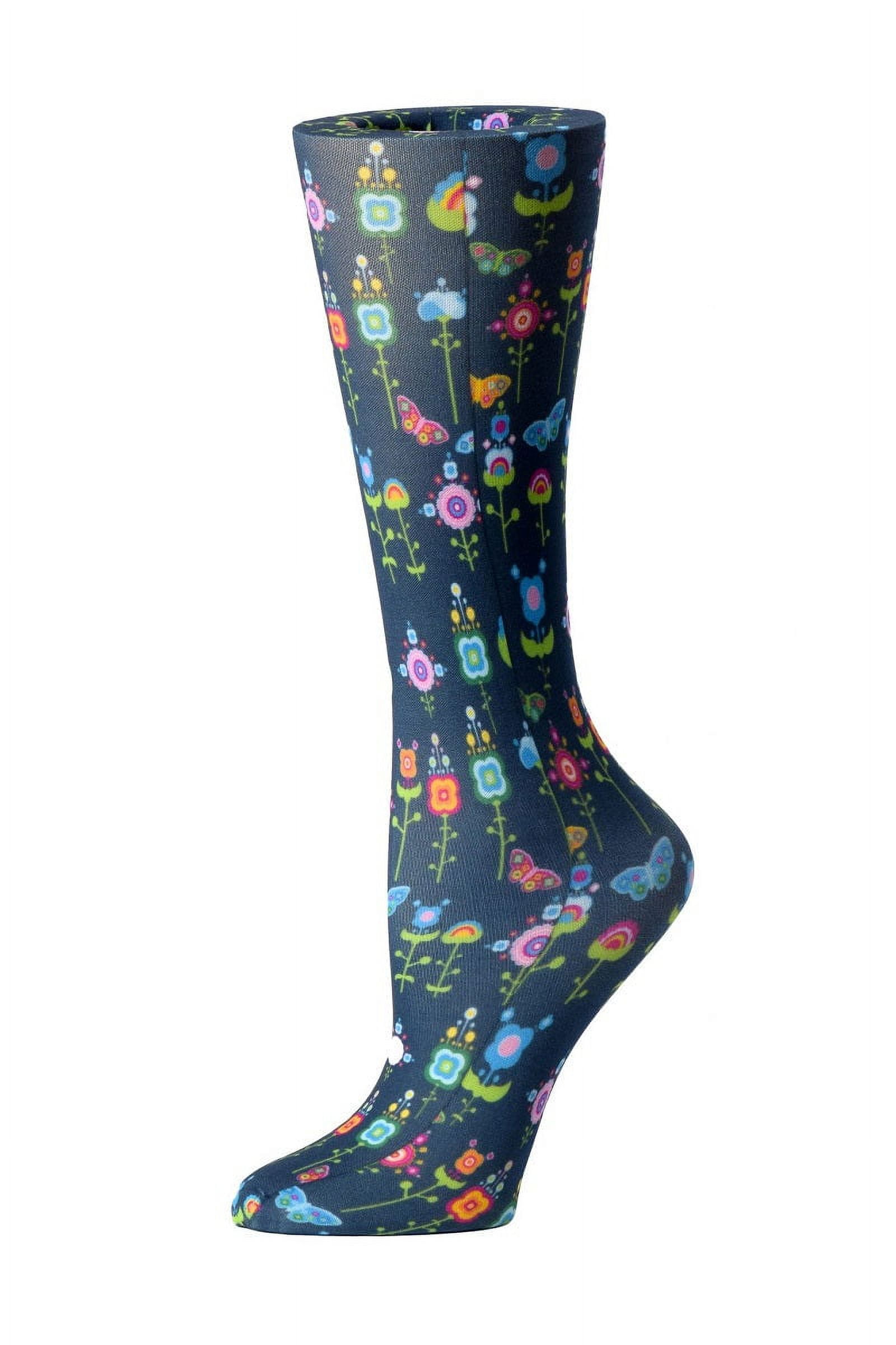 Cutieful Compression Socks Animal Prints Wide Calf Color: Flowers ...