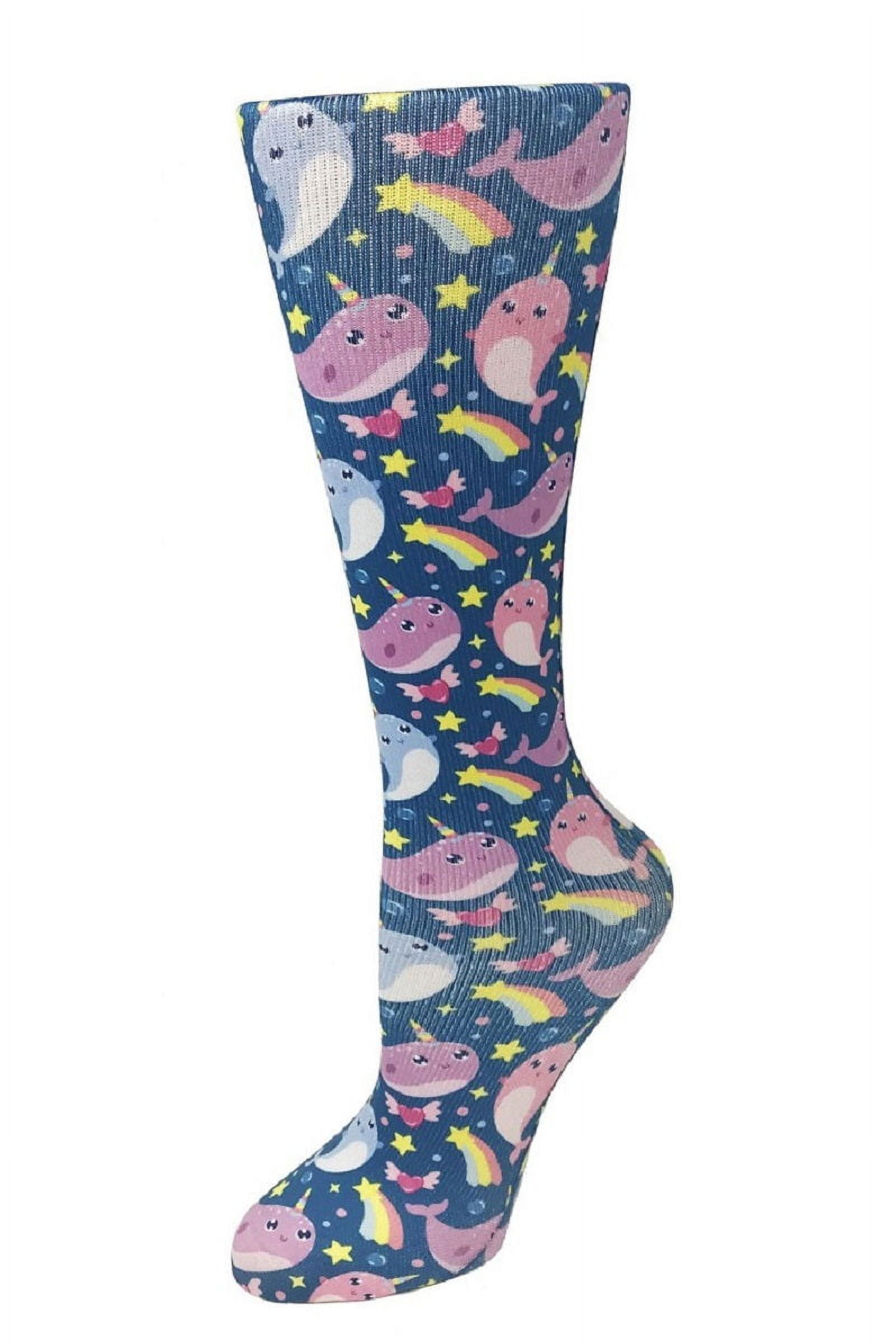 Cutieful Compression Socks Animal Prints Wide Calf Color: Narwhals ...