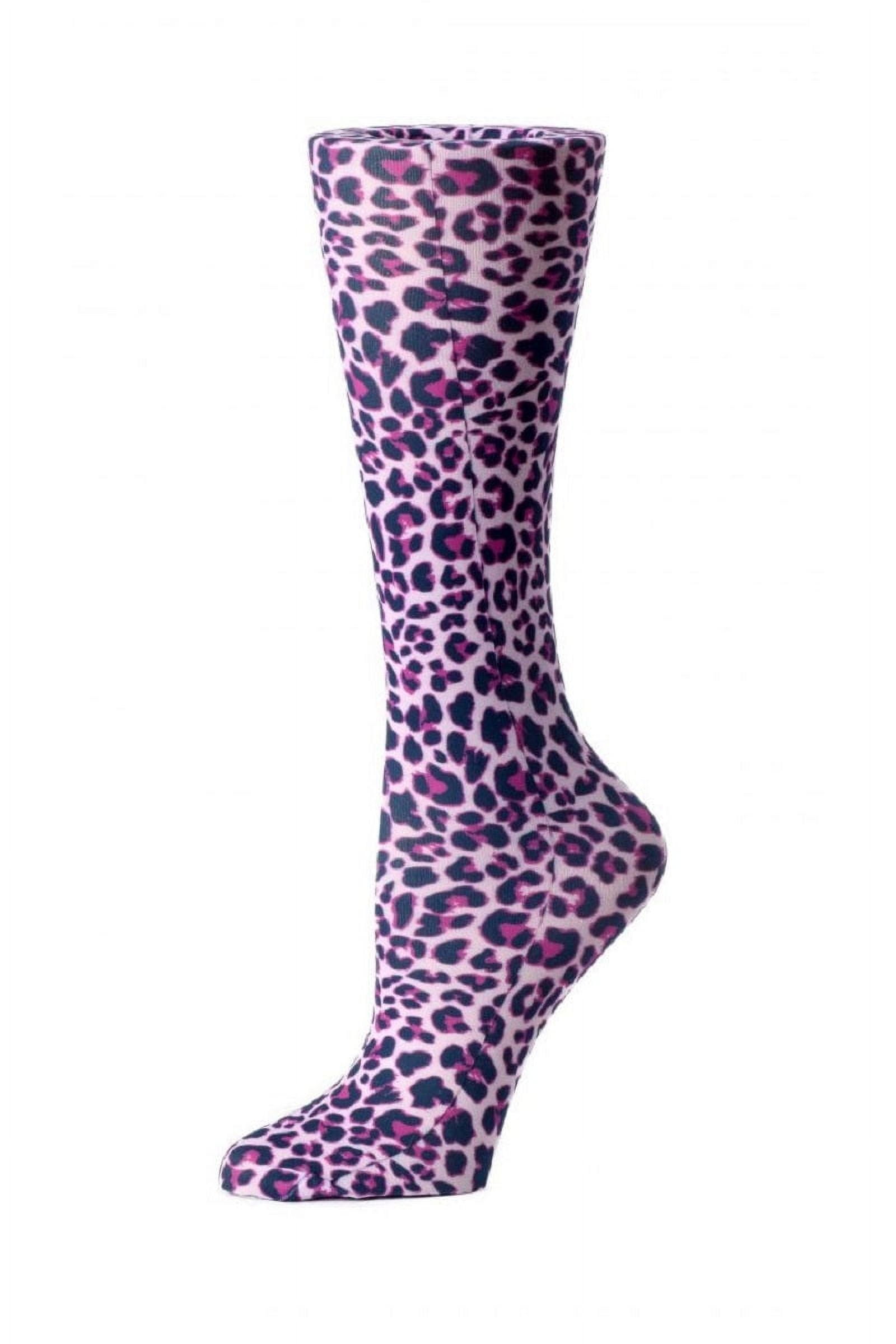 Cutieful Compression Socks Animal Prints Wide Calf Color: Pink Leopard ...