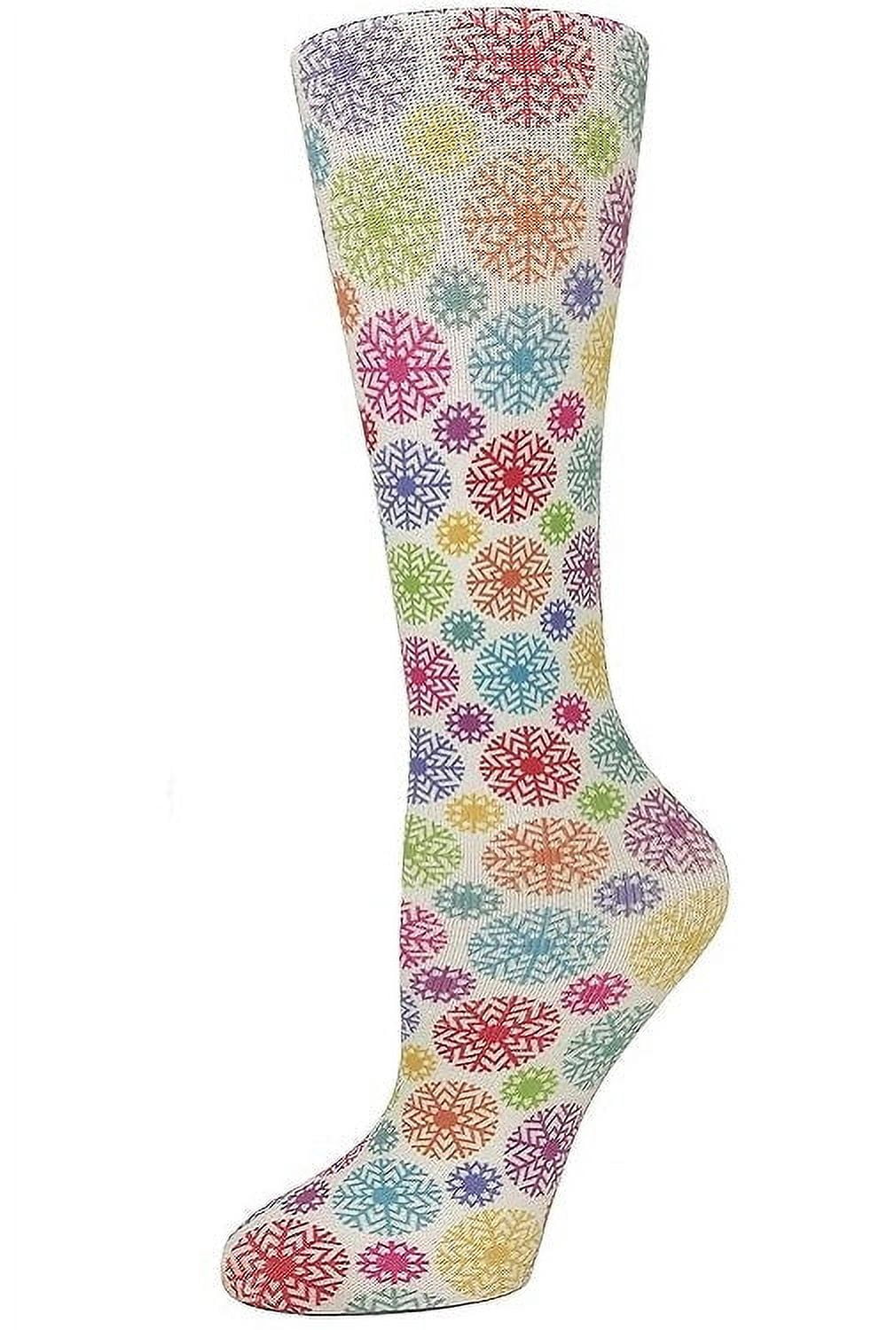 Cutieful Compression Socks Prints Color: Rainbow Snowflakes, Size: OS ...