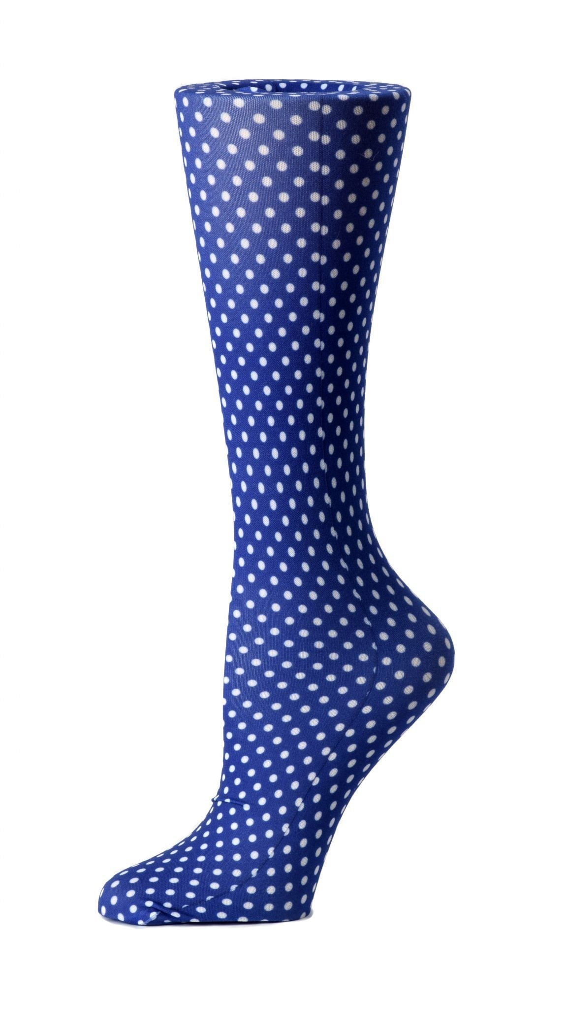 Cutieful Compression Socks Prints Wide Calf Color: Blue Polka Dot, Size ...