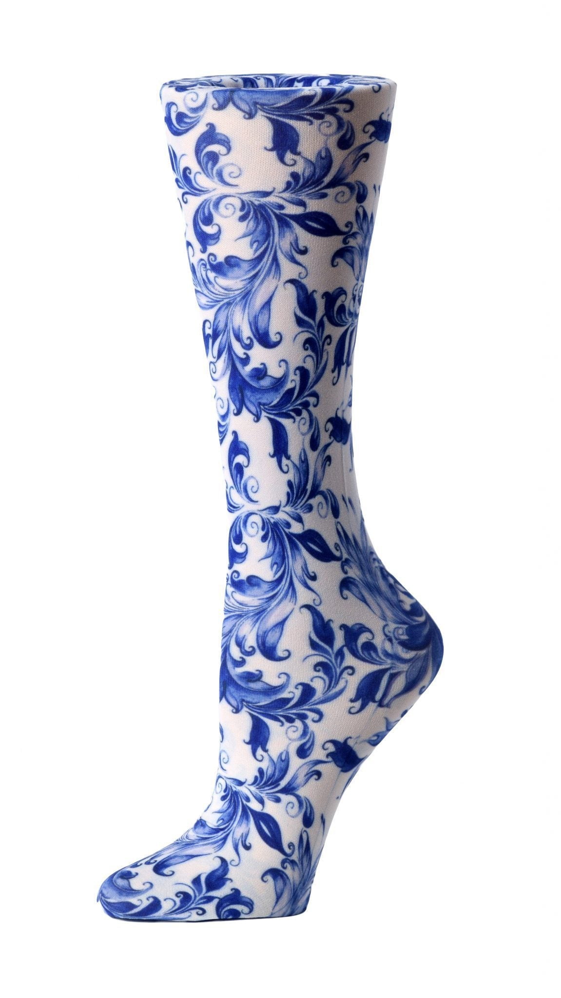 Cutieful Compression Socks Prints Wide Calf Color: Blue Watercolor ...
