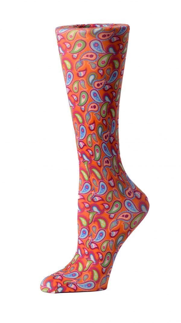 Cutieful Compression Socks Prints Wide Calf Color: Bright Paisley, Size ...