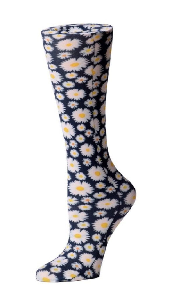 Cutieful Compression Socks Prints Wide Calf Color: Daisies, Size: OS ...