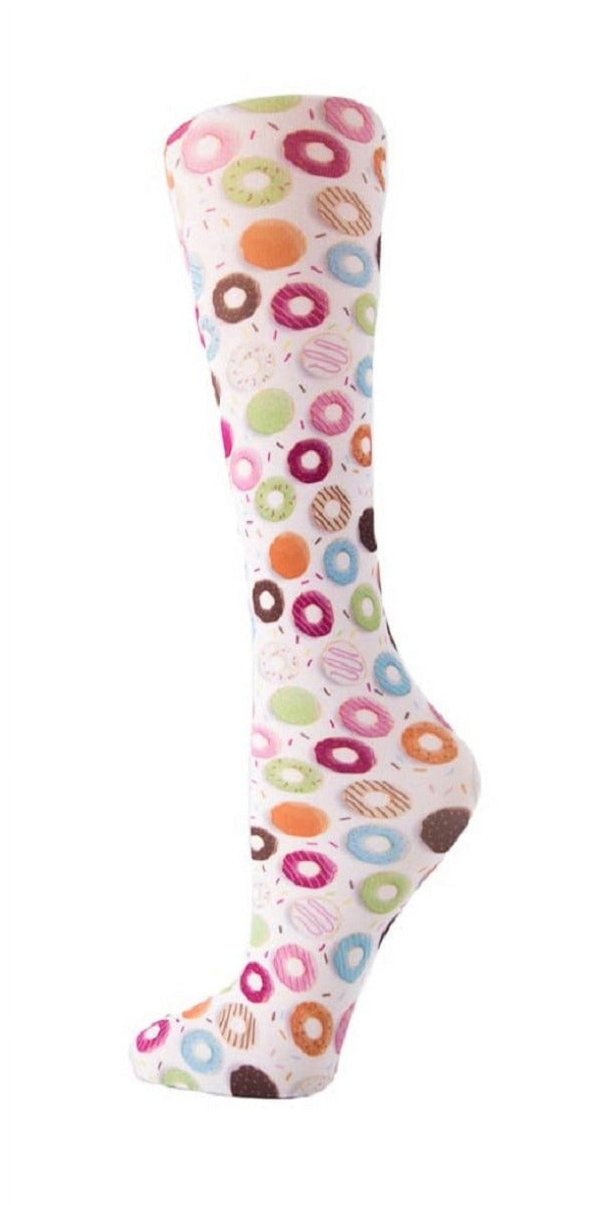 Cutieful Compression Socks Prints Wide Calf Color: Donuts, Size: OS ...