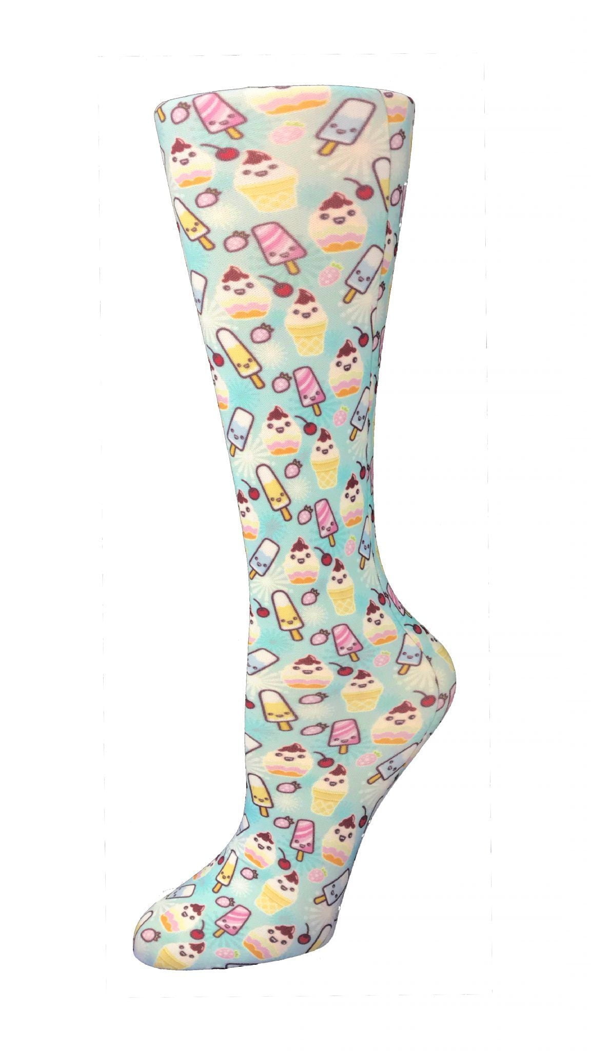 Cutieful Compression Socks Prints Wide Calf Color: Ice Cream Social ...
