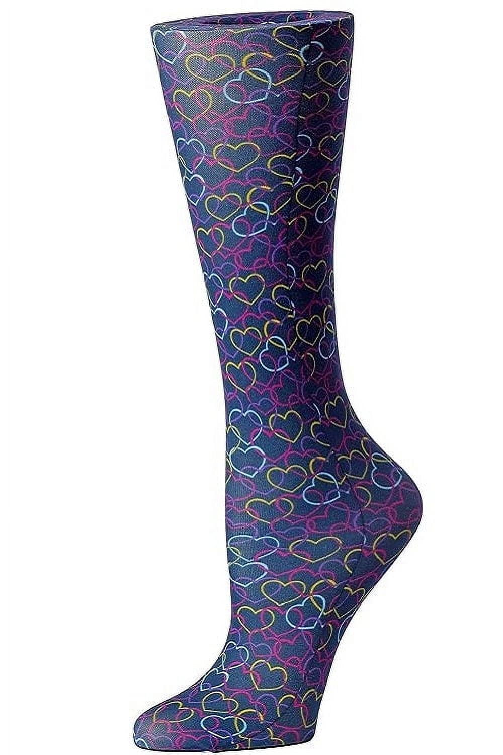 Cutieful Compression Socks Prints Wide Calf Color: Linked Hearts, Size ...