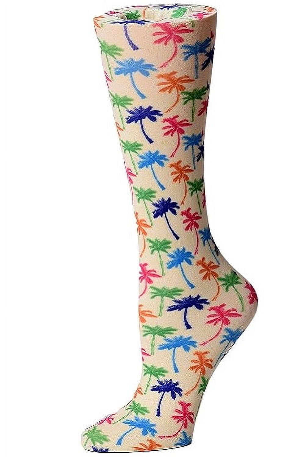 Cutieful Compression Socks Prints Wide Calf Color: Palm Trees, Size: OS ...