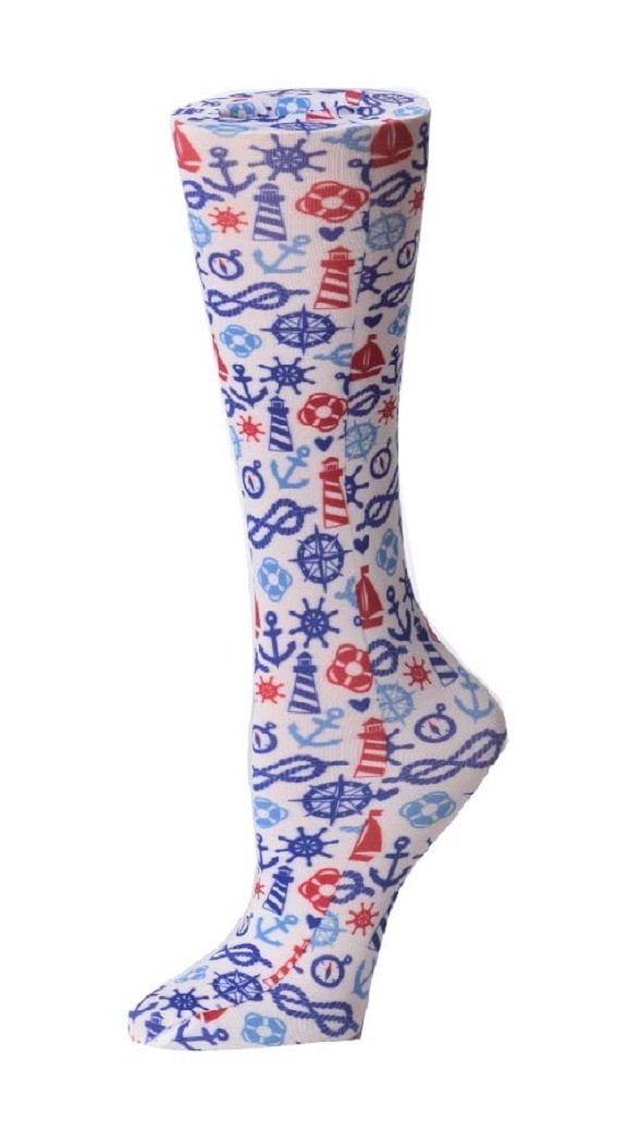 Cutieful Compression Socks Prints Wide Calf Color: Seabound, Size: OS ...