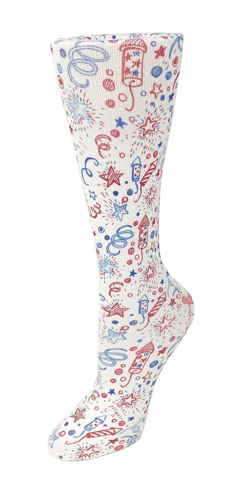 Cutieful Compression Socks Prints Wide Calf Color: Streamers, Size: OS ...
