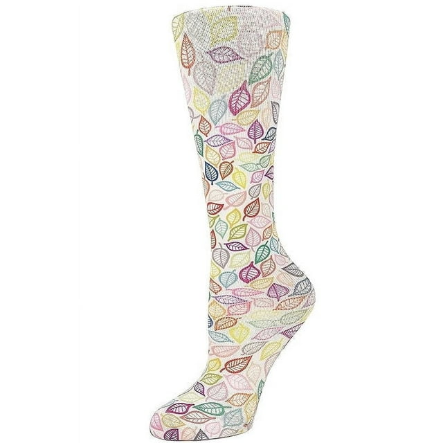 Cutieful Compression Socks Prints Wide Calf Color: Vibrant Leaves, Size ...
