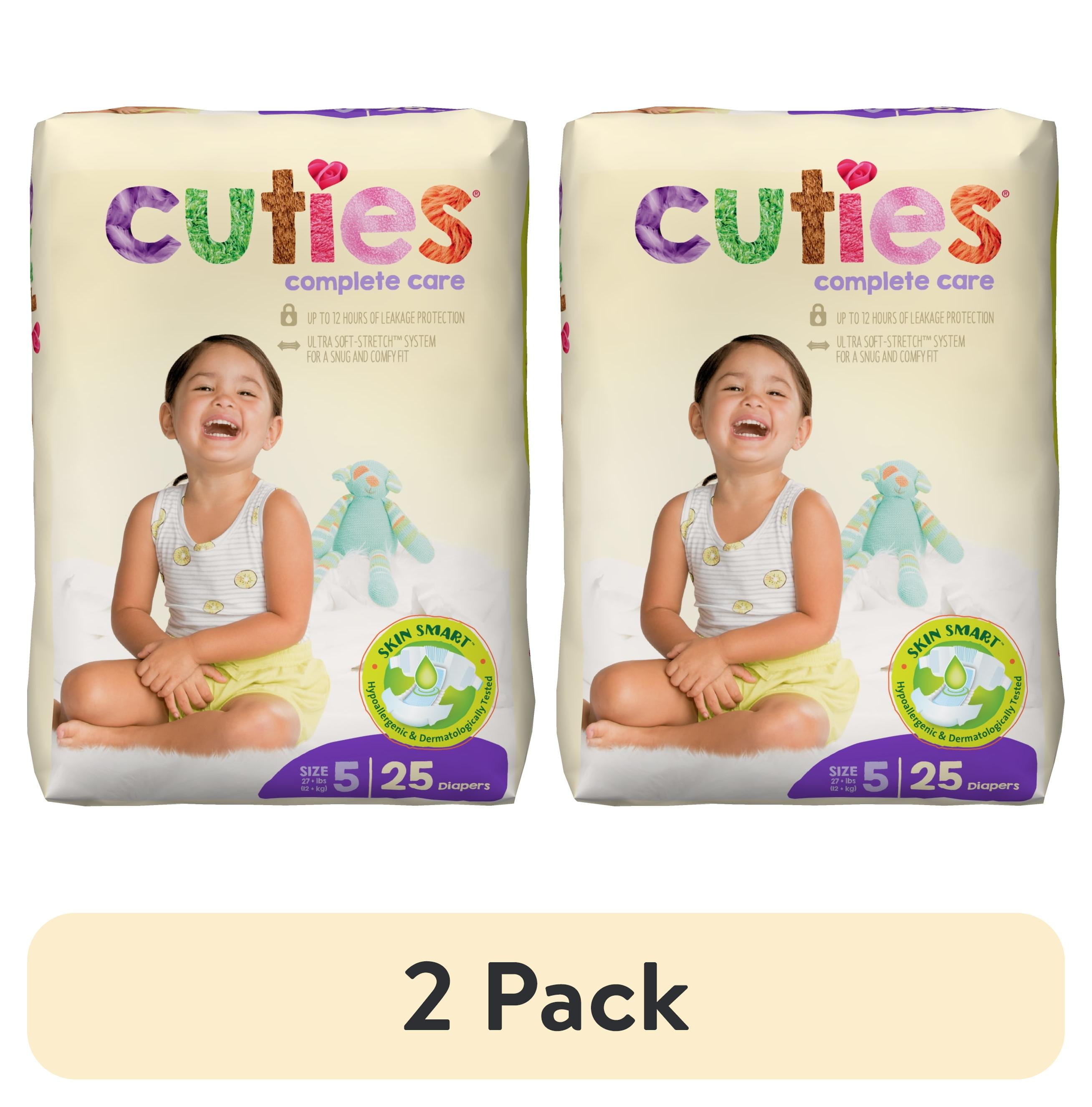 (2 pack) Cuties Complete Care Baby Diapers Tab Closure Size 5 ...