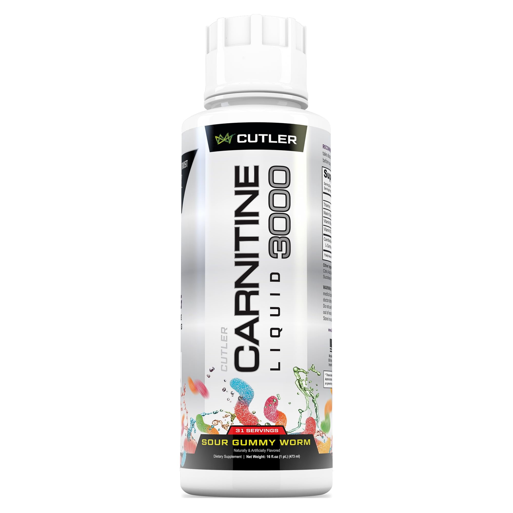 Cutler Nutrition Liquid L-Carnitine Supplement with Acetyl L-Carnitine ...