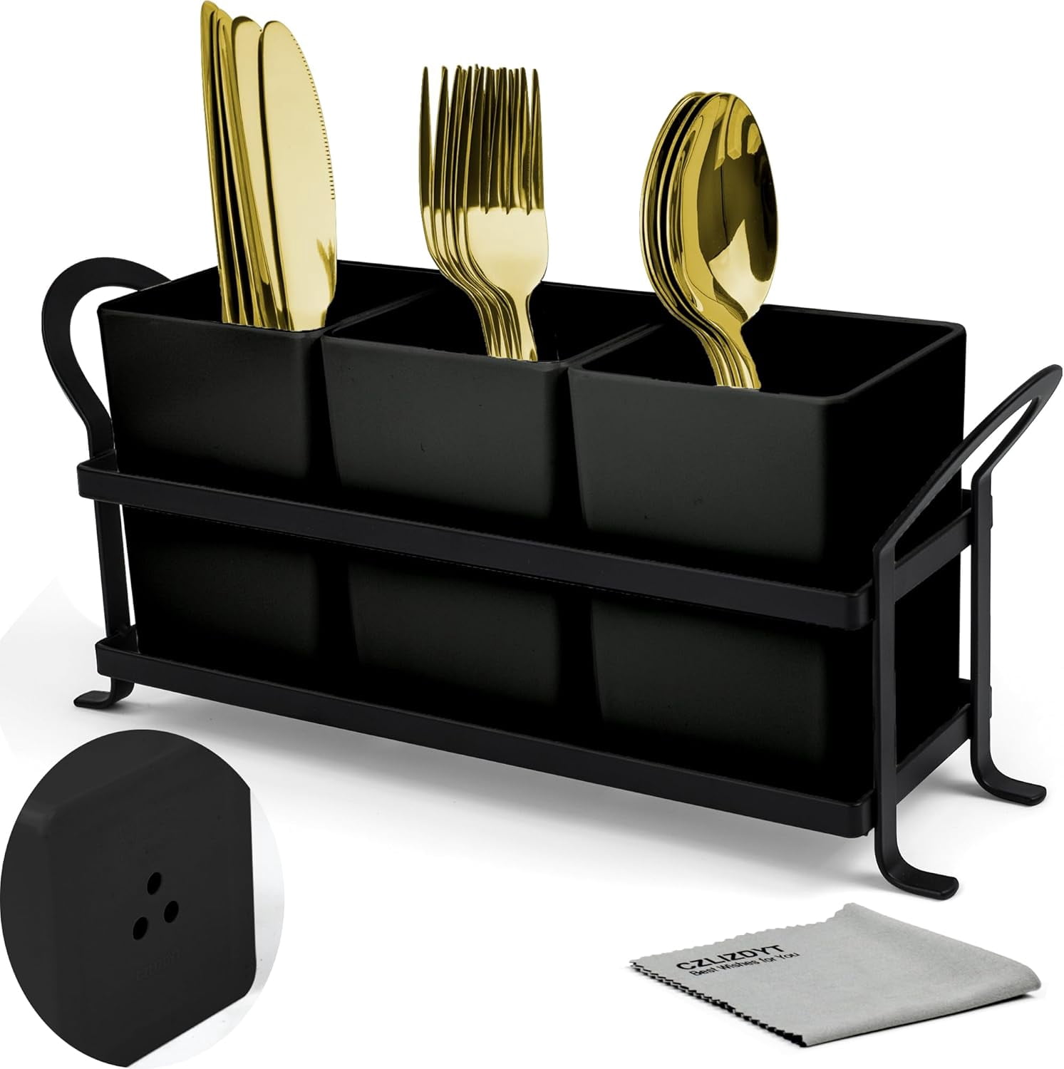 Cutlery Holder with Drain Holes, Silverware Caddy for Party Countertop ...