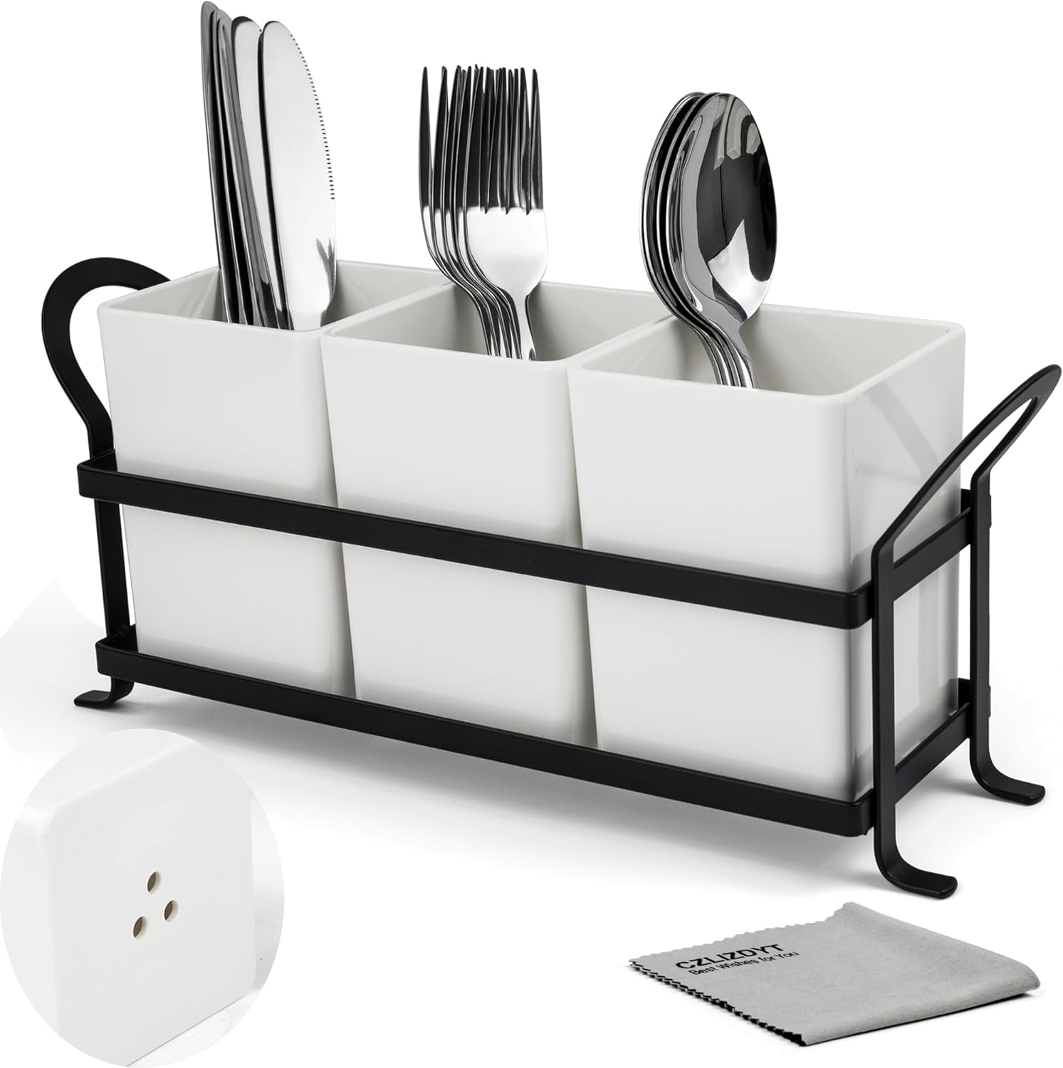 Cutlery Holder with Drain Holes, Silverware Caddy for Party Countertop ...